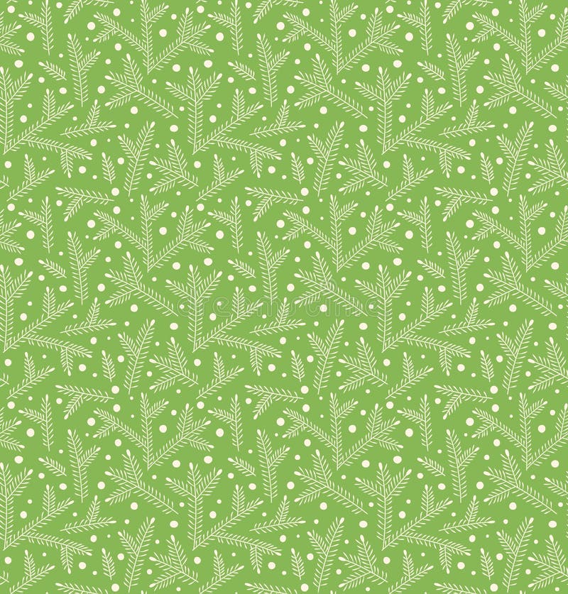 Seamless Winter Pattern with Pine Branches and Snow on Stock Vector ...