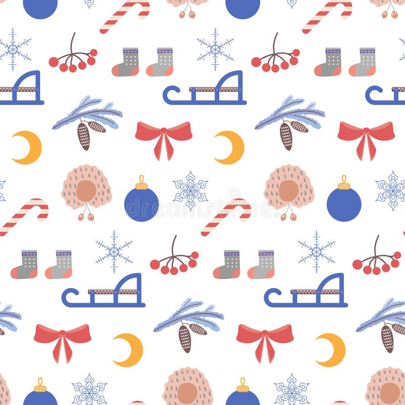 Seamless winter pattern stock vector. Illustration of ornament - 258005723