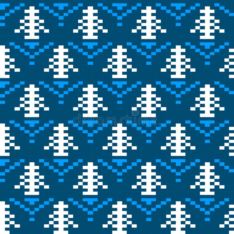 Seamless Winter Patterns with Pixels Stock Vector - Illustration of pixel, line: 99350985