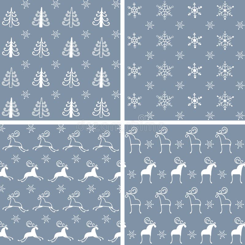 Seamless winter patterns stock vector. Illustration of decorative ...