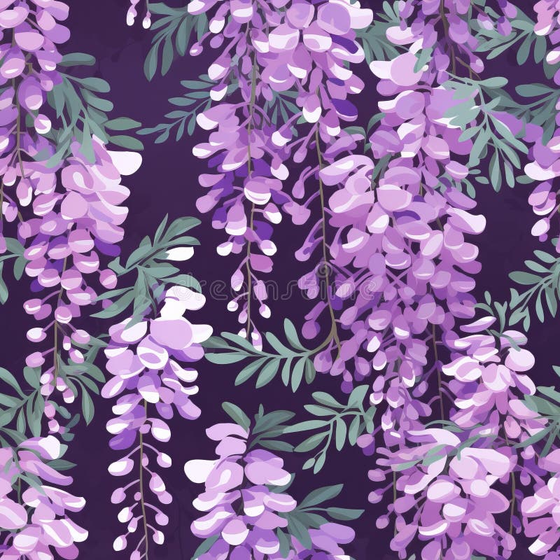 Seamless Wisteria Vector Pattern for Stunning Designs Stock ...