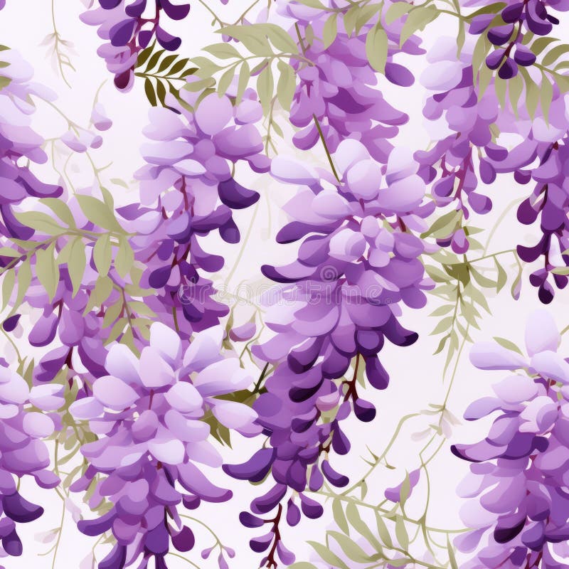 Seamless Wisteria Vector Pattern for Stunning Designs Stock ...