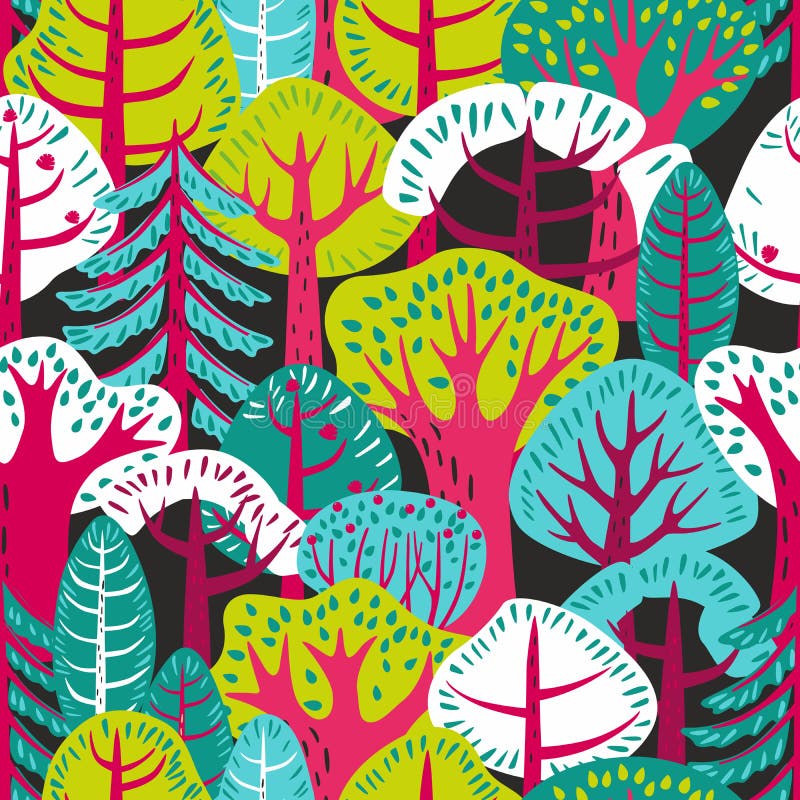 Seamless Wood Texture. Decorative Colored Trees Stock Vector ...