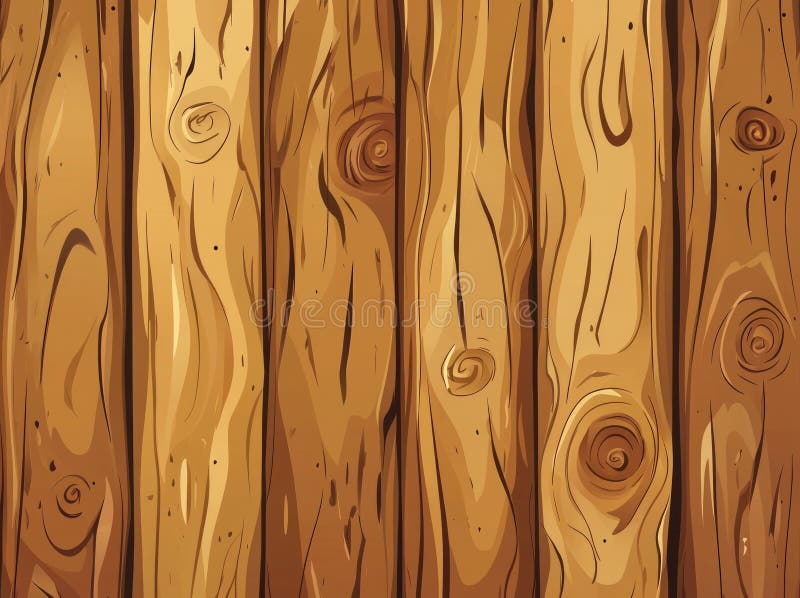 Seamless Wood Texture Pattern with Cartoon-style Grain and Knots ...