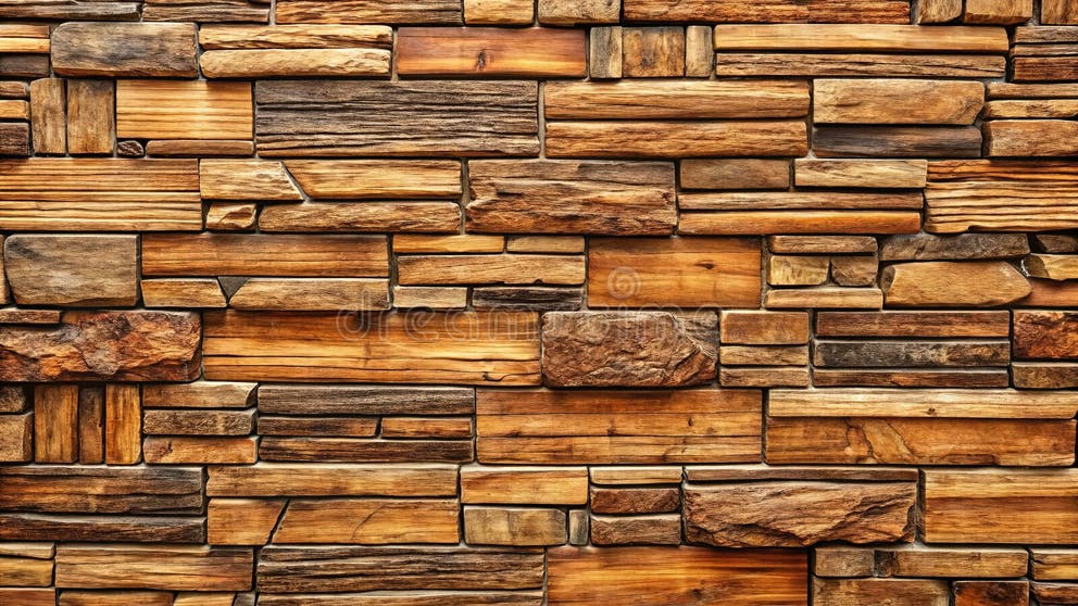 Seamless Wooden Stone Wall Texture with Moss Realistic Visualization ...