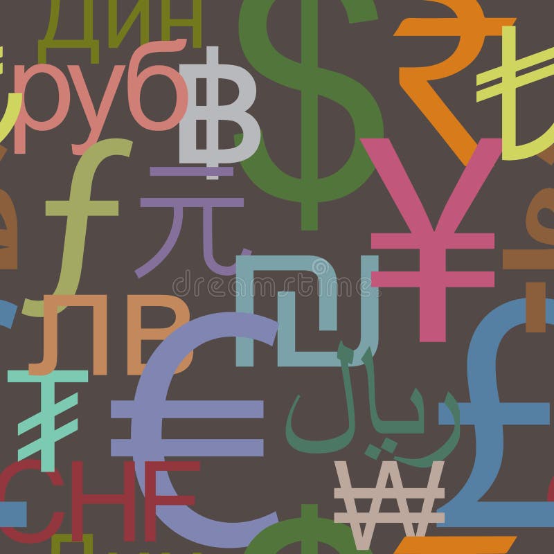 Seamless World Money Signs stock photo. Image of rupee - 38738050