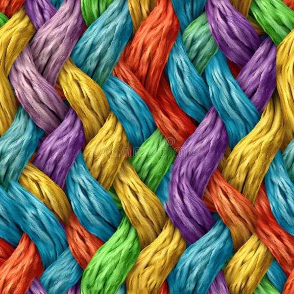Seamless Woven Pattern with Colorful Braided Textile Texture Stock ...