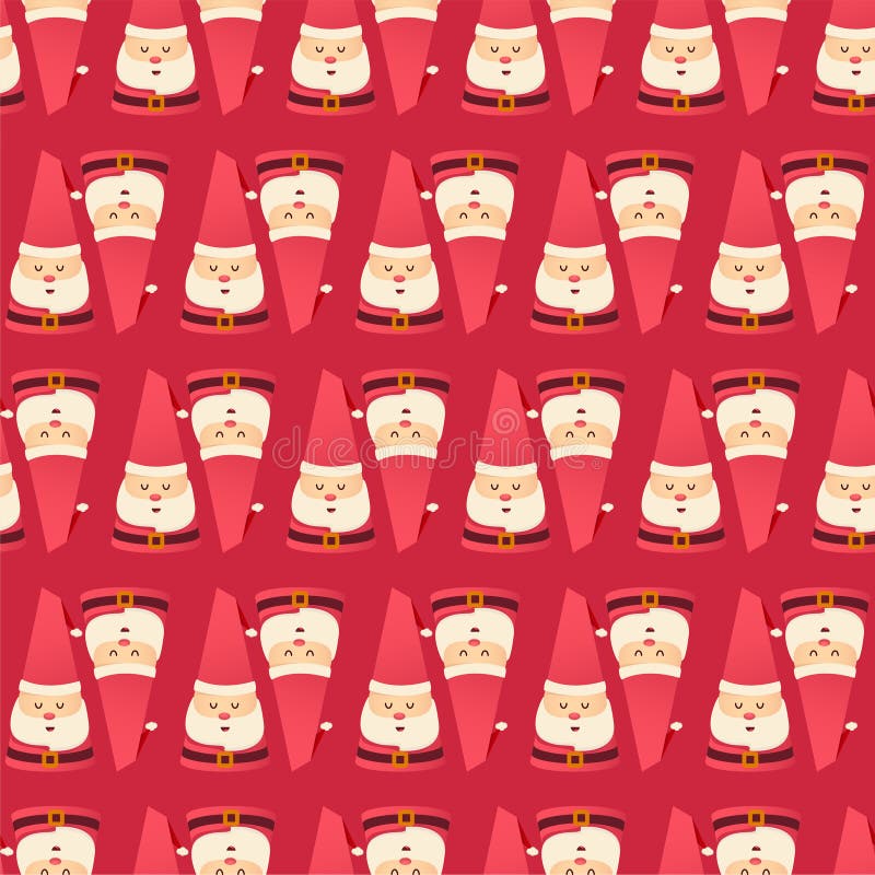Seamless Wrapping Paper Christmas Theme with Santa Claus Pattern. Stock ...