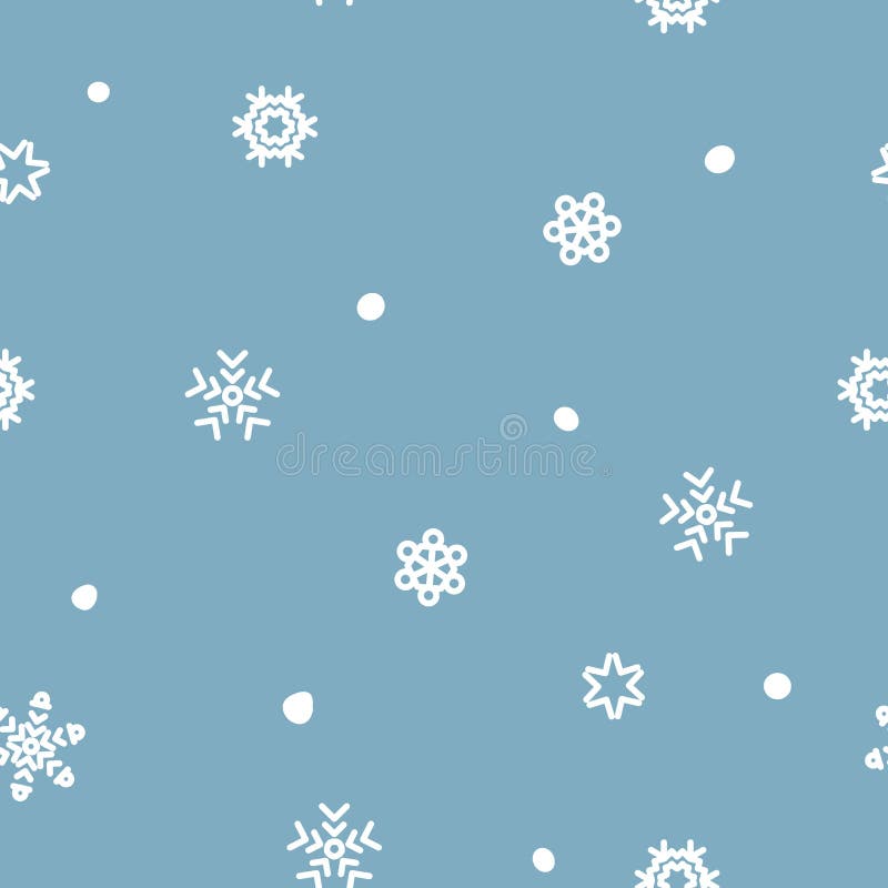 Seamless Xmas Vector Snow Flake Pattern Blizzard Stock Vector ...