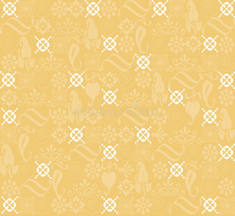 Seamless Yellow Background Pattern Transparent Shapes Stock Vector ...