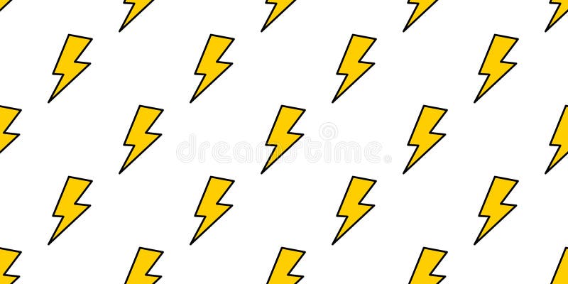 Seamless Yellow Flash Icon Pattern, Repeats Vertically and Horizontally ...
