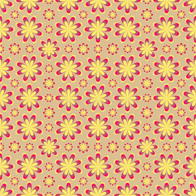 Seamless Yellow Flower Pattern Stock Vector - Illustration of doodle ...