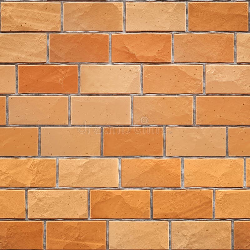 Seamless Yellow-orange Brick Wall Texture. 3d Render Stock Illustration ...