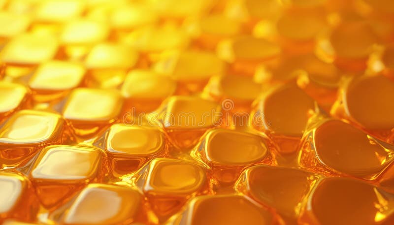 Seamless Yellow Orange Honeycomb Pattern with Light Reflections ...