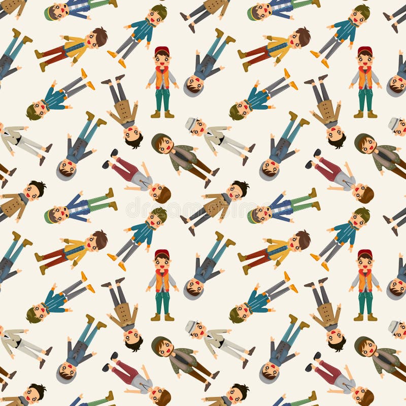 Seamless young boy pattern stock vector. Illustration of handsome ...