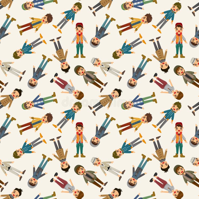 Seamless young boy pattern stock vector. Illustration of handsome ...