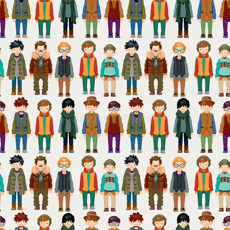 Seamless young boy pattern stock vector. Illustration of abstract ...