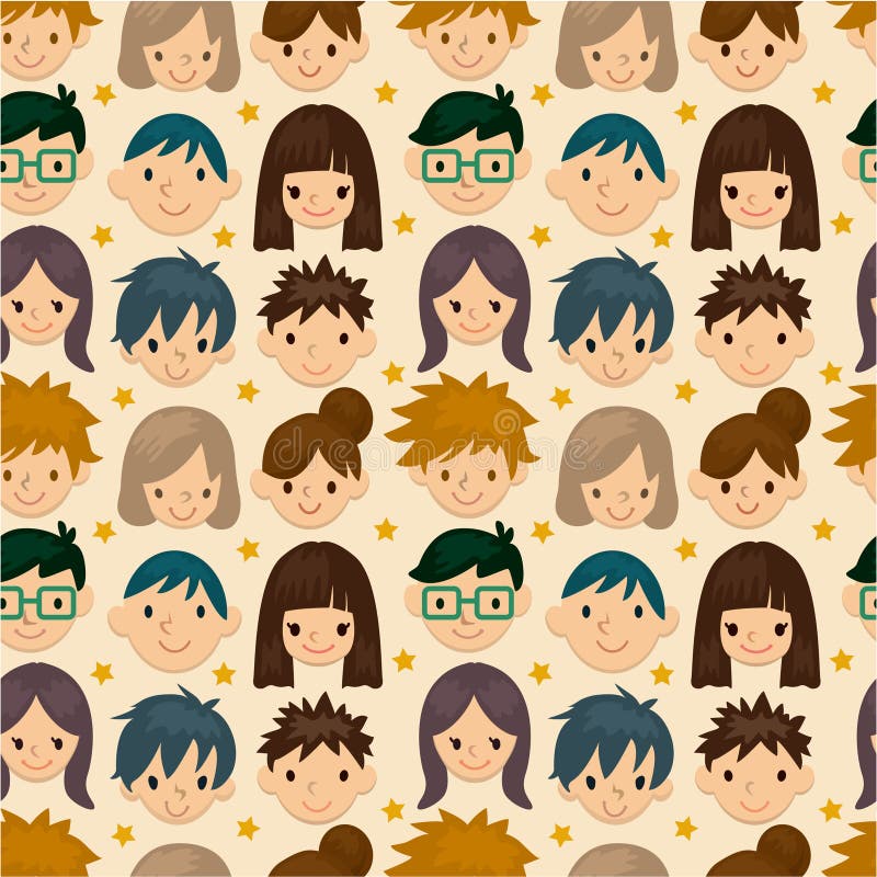 Young people face stickers stock vector. Illustration of doodle - 24845484