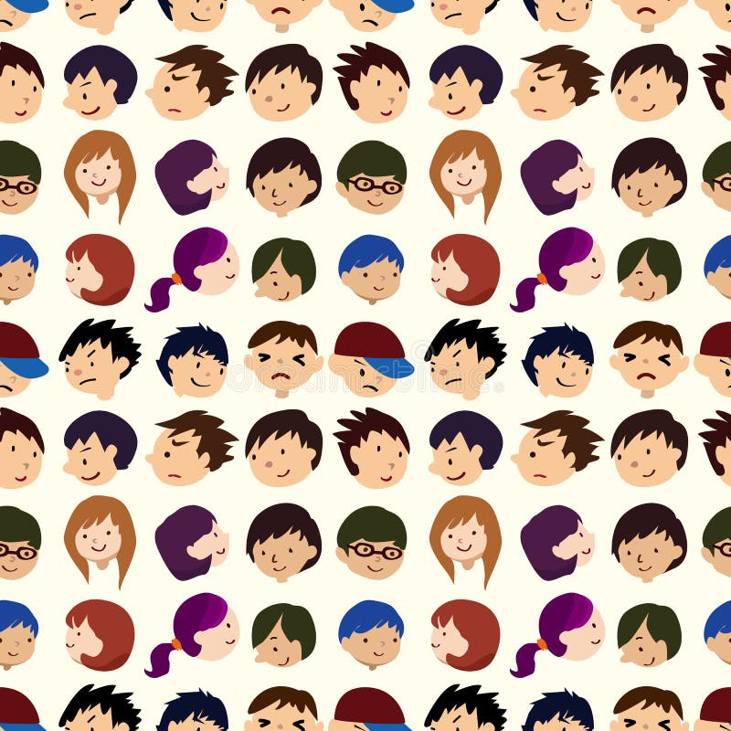 Young people face stickers stock vector. Illustration of doodle - 24845484