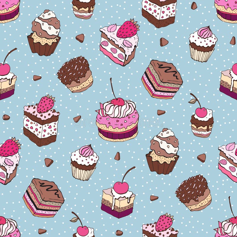 Seamless Yummy pattern stock vector. Illustration of cartoon - 70965395