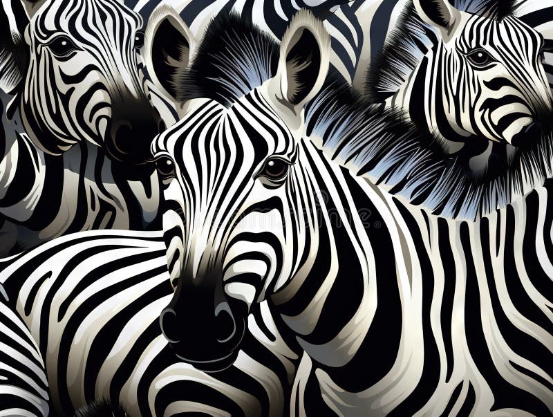 Seamless Zebra Pattern Black and White Background Made with Generative ...