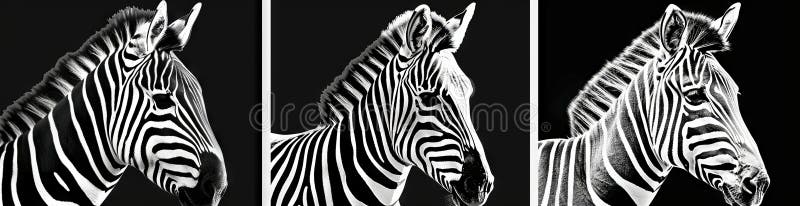 Seamless Zebra Pattern Set with Diagonal Lines on a Deco Background ...