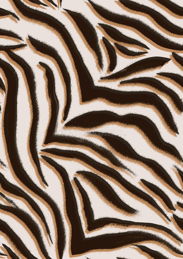 Seamless Zebra Skin Pattern on Light Brown Background Ready for Textile ...