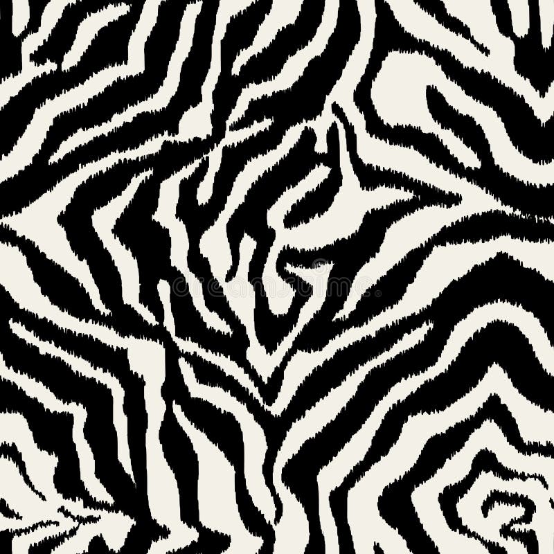 Seamless Zebra Skin Pattern Fur Stock Illustration - Illustration of ...