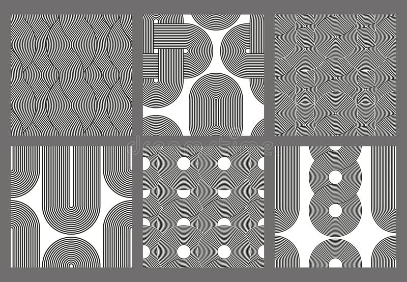 Seamless Zen Patterns. Geometric Striped Line Art Pattern, Minimalist ...