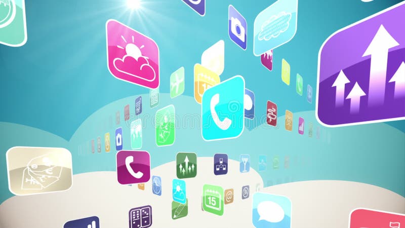 World of Apps stock footage. Video of information, colors - 263726756