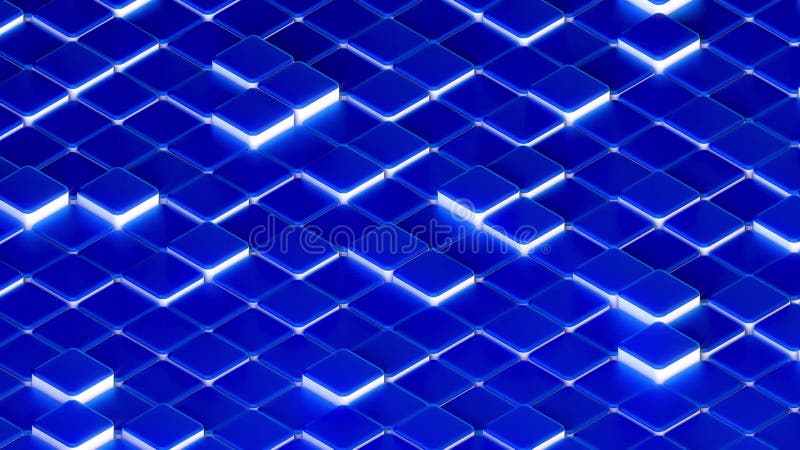 Blue Isometric 3D Swaying Platforms with Glowing White Sides Stock ...