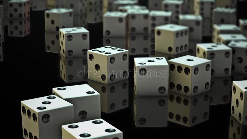 A Seamlessly Looping Pan Over a Set of White Dice on a Clean, Elegant ...