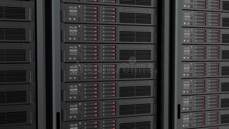Seamlessly Looping of Servers in Data Center. 3D Animation. Stock Video ...