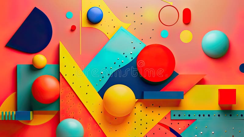 Seamlessly Photorealistic Memphis Art Background Blending Realism and ...