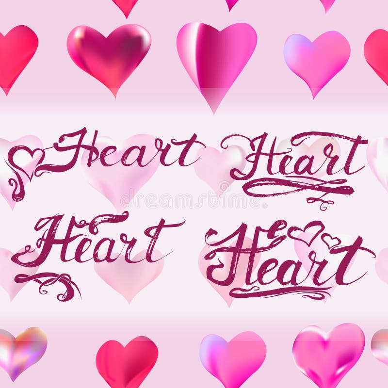 Seamlessly Texture of Hearts Vector Watercolor Drawing Stock Vector ...