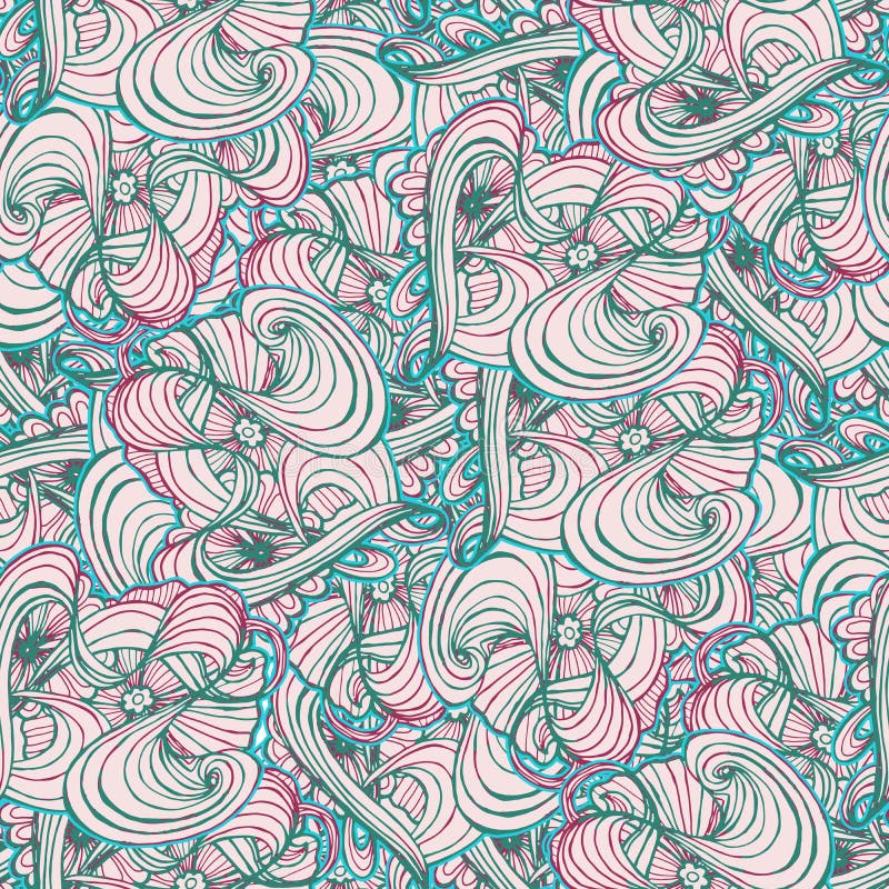 Seamlessly Tiling Wave Pattern. Doodle Style Tile for Print.Seamless ...