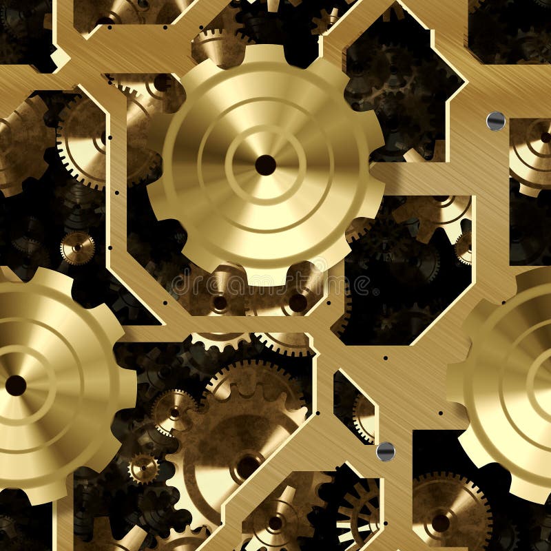 Steampunk clock scene stock illustration. Illustration of clock - 55949407