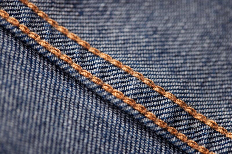 Seams on Jeans Close-up in High-resolution. Stitching on Denim on the ...
