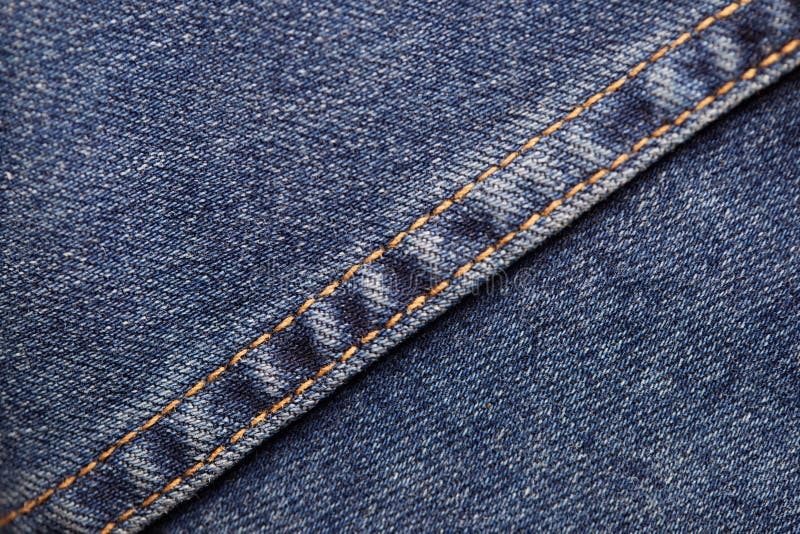 Seams on Jeans Close-up. Stitching on Denim. Fabric Texture. Blue Jeans ...