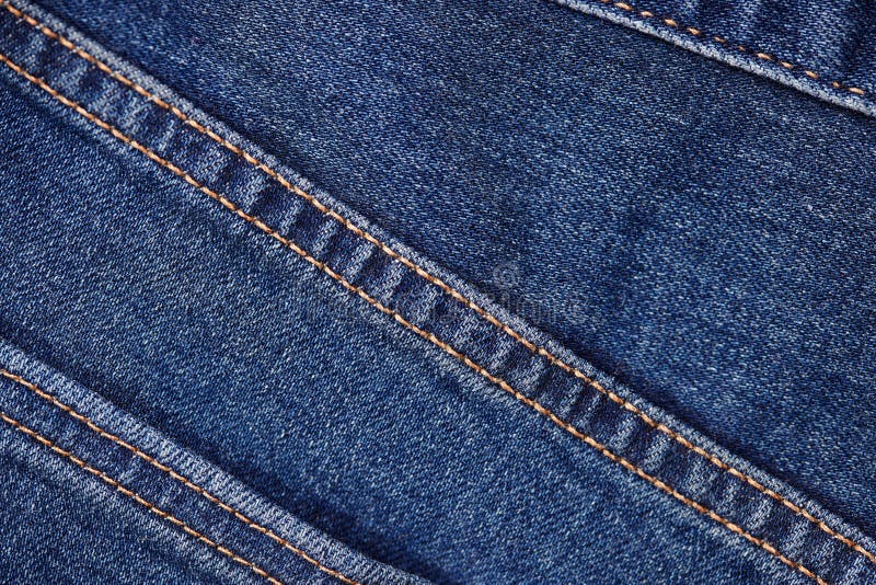 Seams on Jeans Close-up. Stitching on Denim. Fabric Texture. Blue Jeans ...