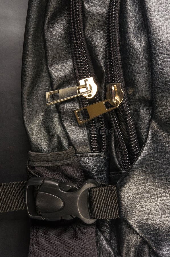 Seams on leather backpack stock image. Image of handbag - 82689923