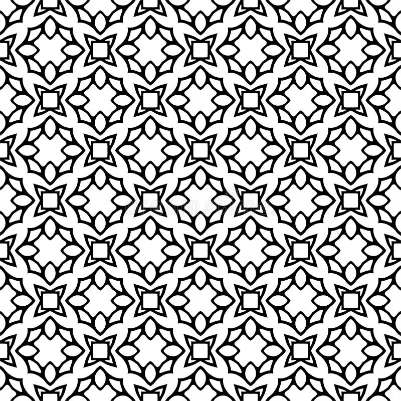 Seamless Pattern Black and White Stock Vector - Illustration of texture ...