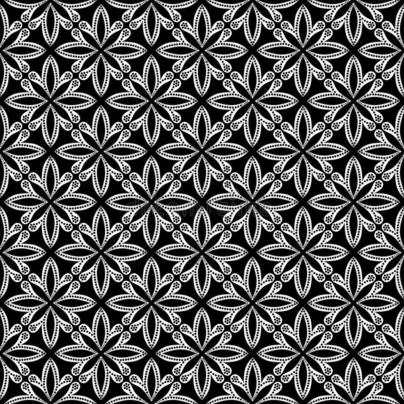 Seamless Pattern Black and White Stock Vector - Illustration of lattice ...