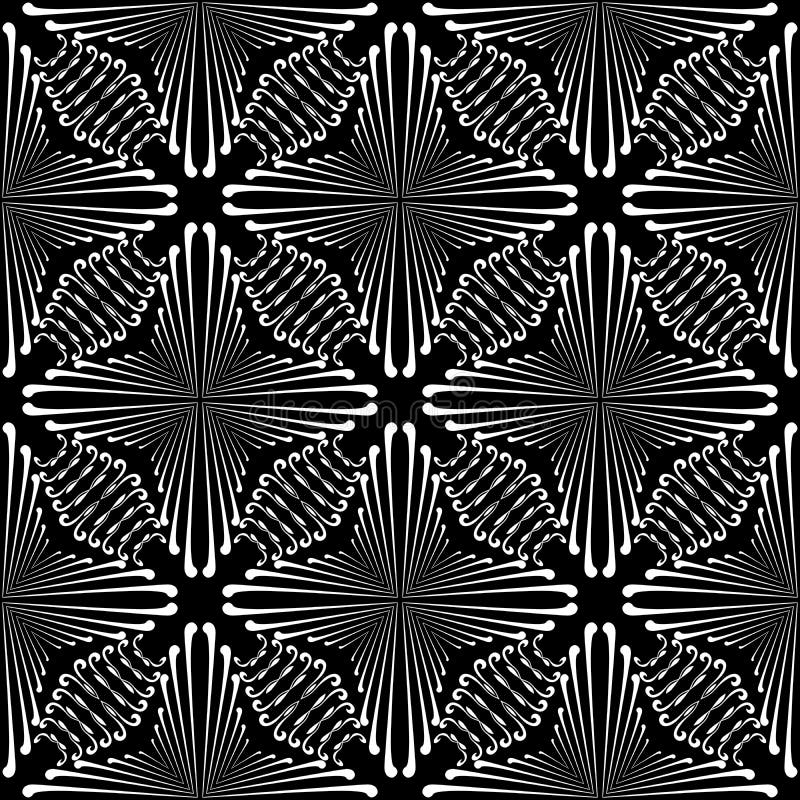 Seamless Pattern Black and White Stock Vector - Illustration of white ...