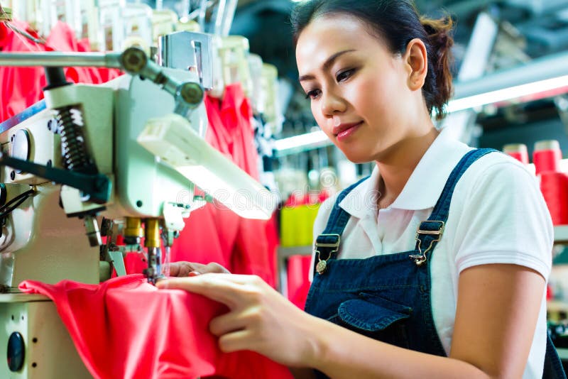 Worker and Dressmaker in a Factory Stock Image - Image of industrial ...