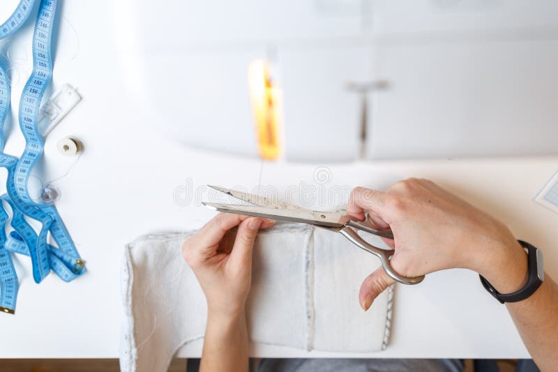 Seamstress Tailoring Boot on Sewing-machine Stock Photo - Image of girl ...