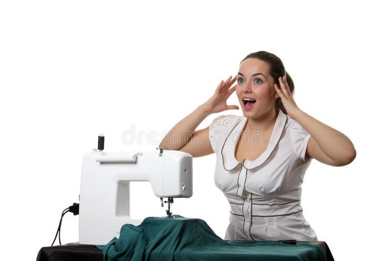 Seamstress Work on the Sewing-machine Stock Image - Image of hobbies ...