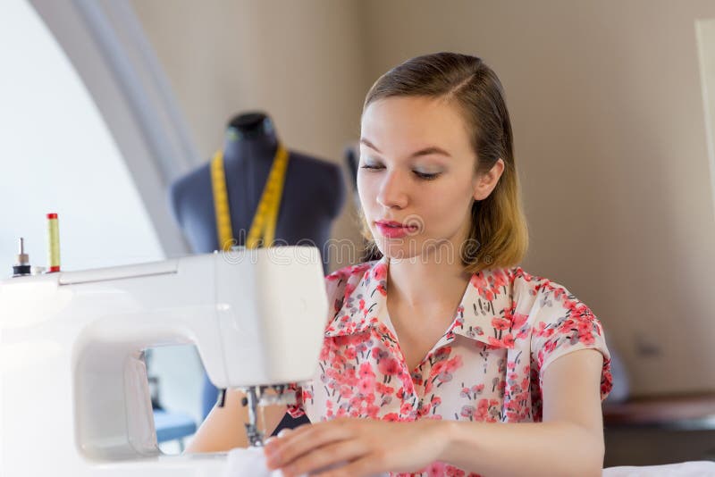 Seamstress at work stock image. Image of modiste, caucasian - 44495813
