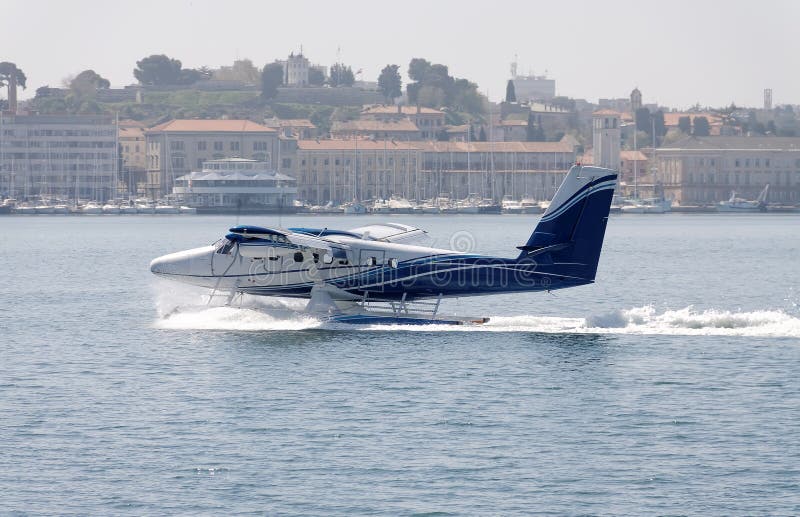 Seaplane landing stock image. Image of seaplane, aircraft - 53445943