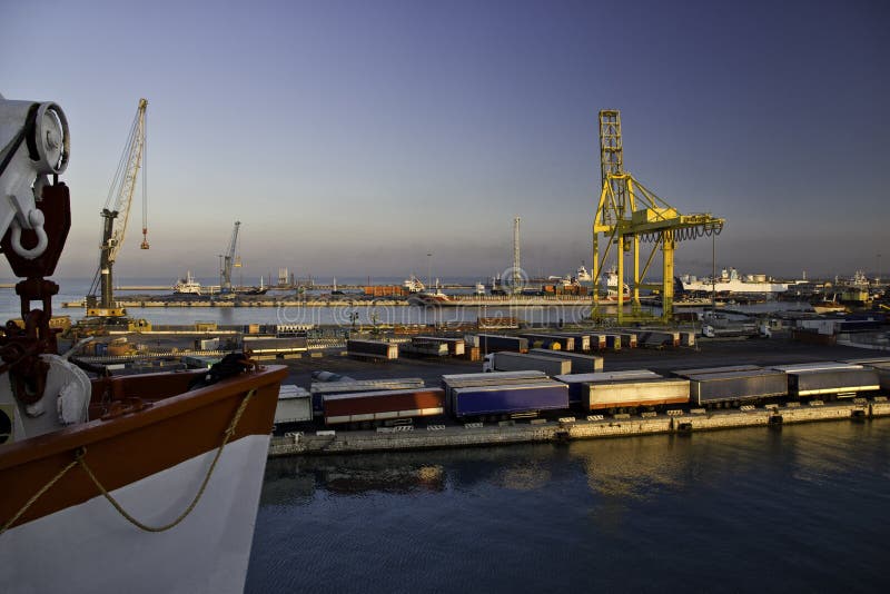 Seaport stock photo. Image of international, crane, header - 9041498